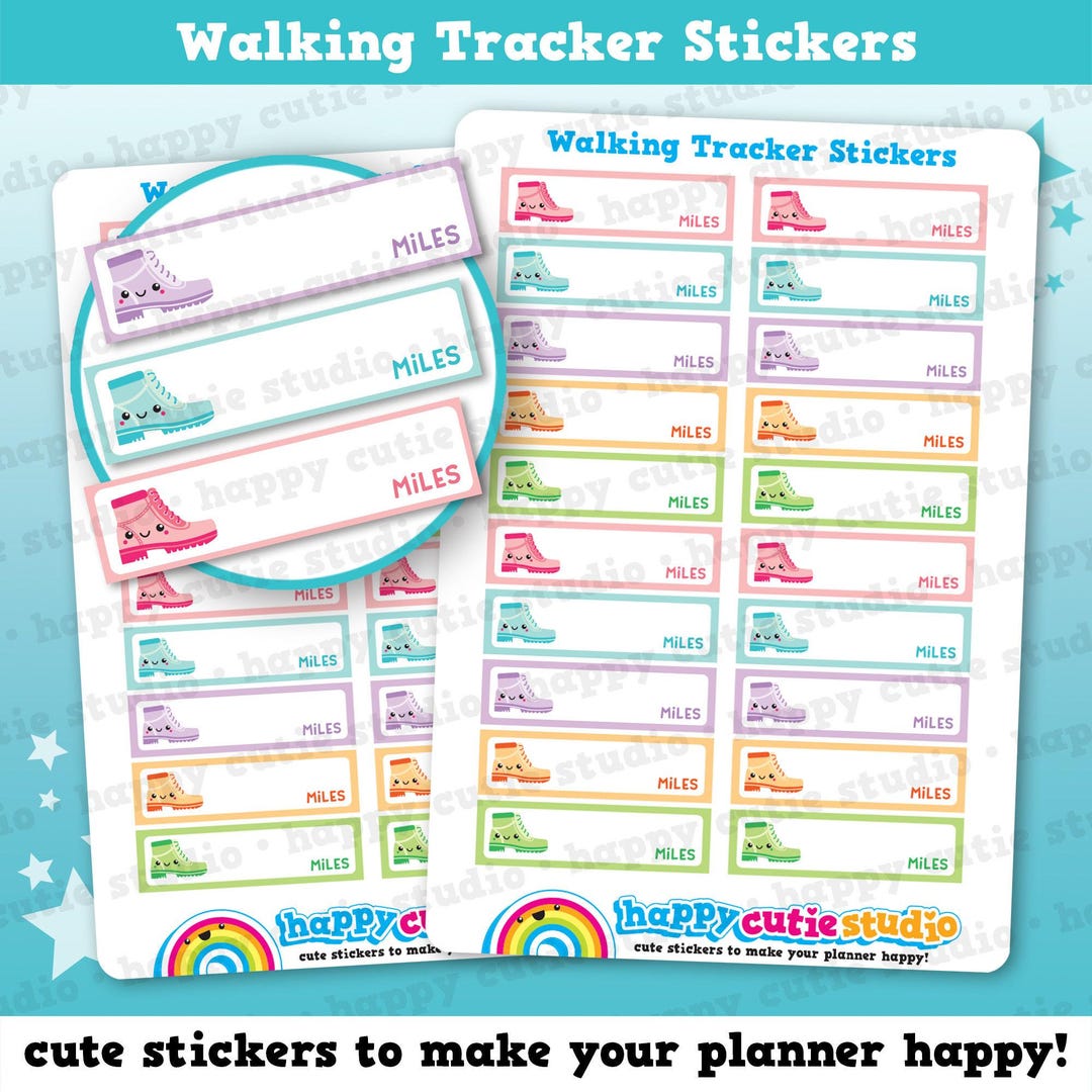 20 Cute Walking Tracker/exercise Planner Stickers - Etsy