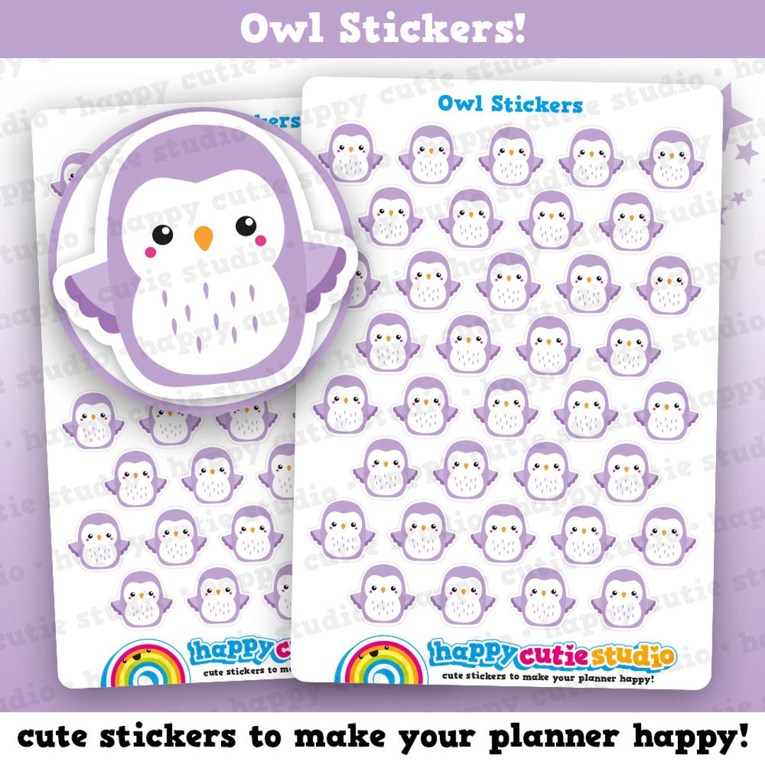 36 Cute Owl Planner Stickers - Etsy