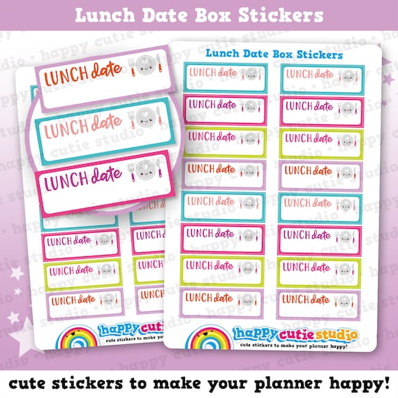 16 Cute Lunch Date/tracker/food Planner Stickers | Etsy