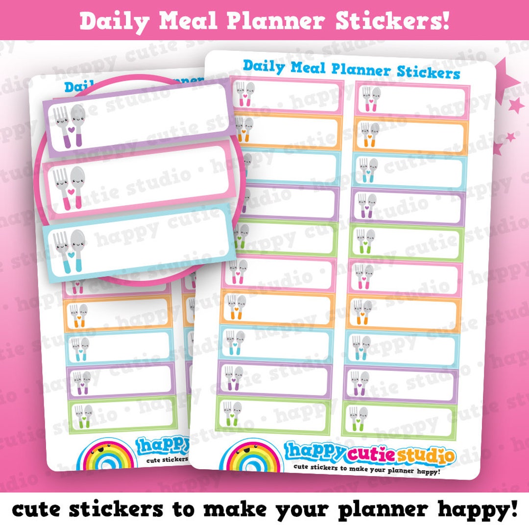 20 Cute Daily Meal Planner/tracker/food Planner Stickers - Etsy
