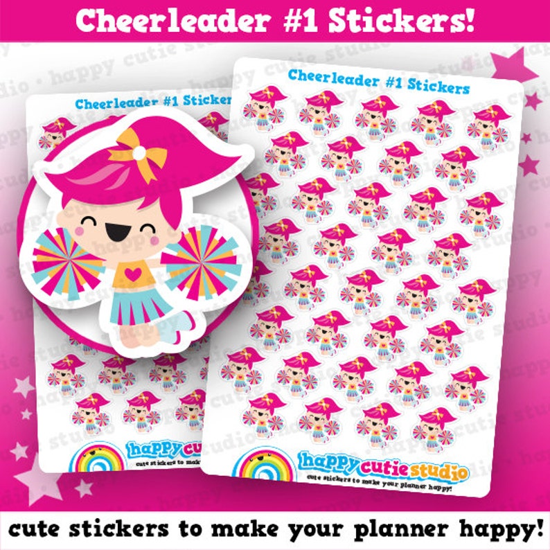 36 Cute Cheerleader Planner Stickers - Etsy