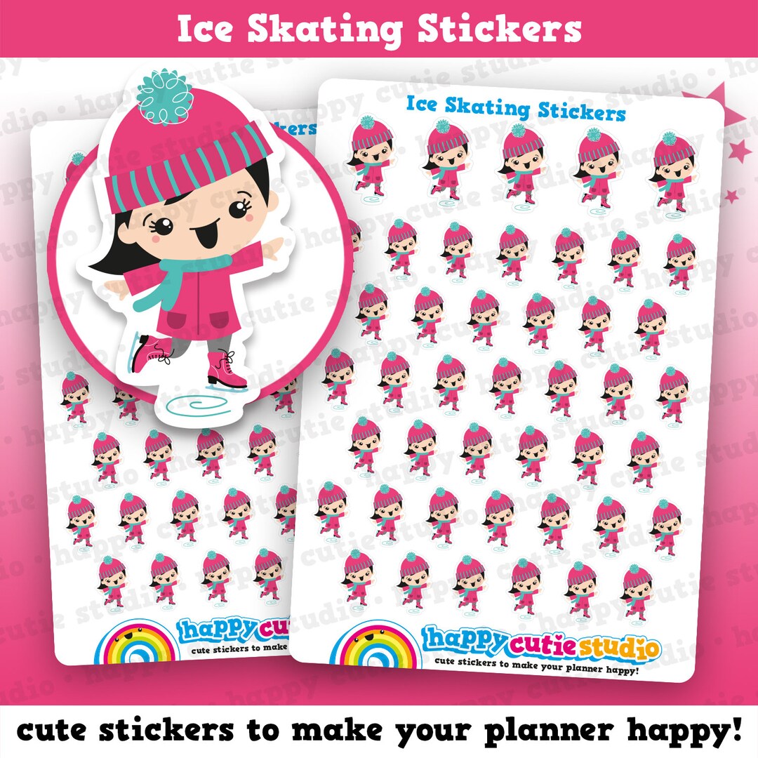 44 Cute Ice Skating Girl Planner Stickers - Etsy