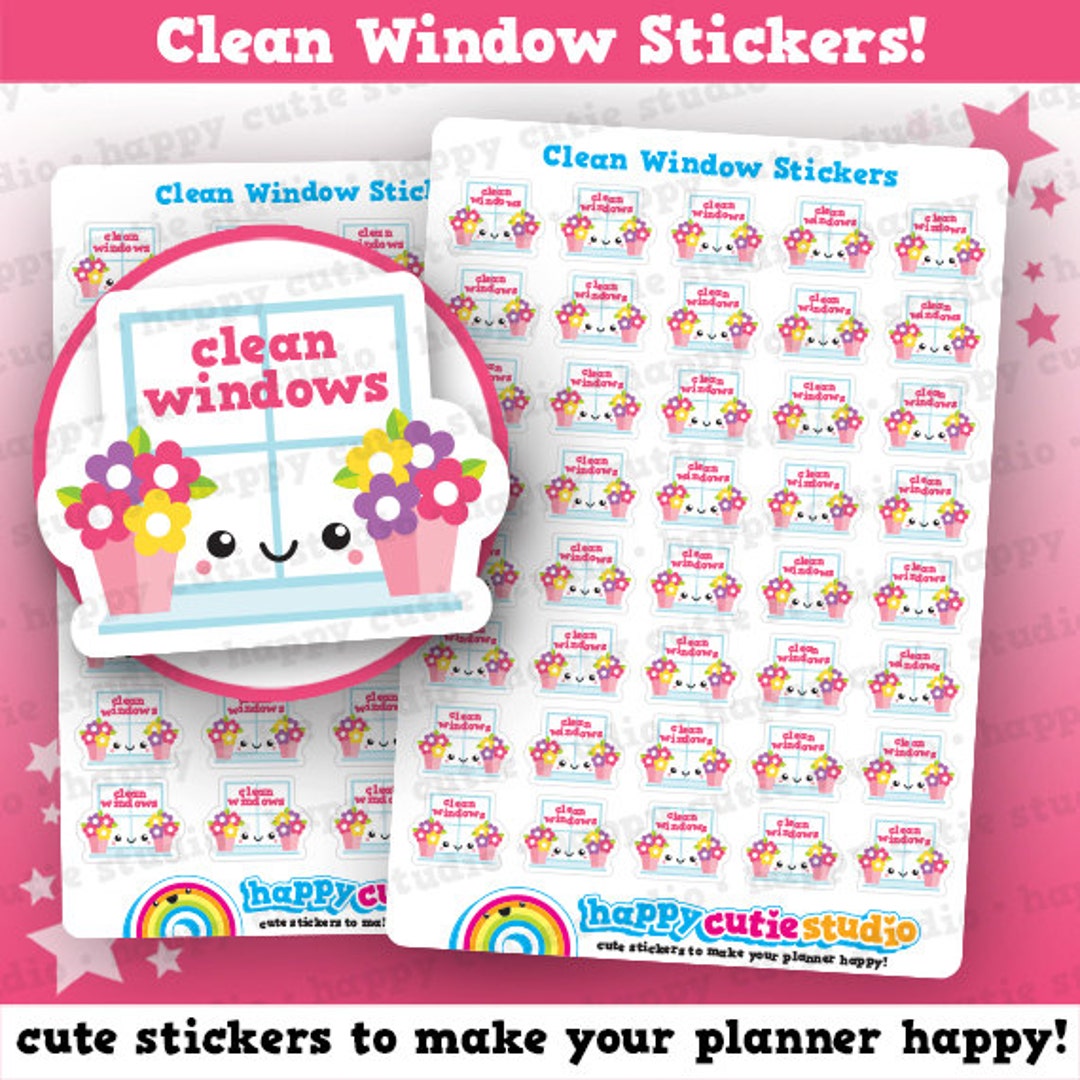 40 Cute Clean Windows/chores/house Planner Stickers - Etsy