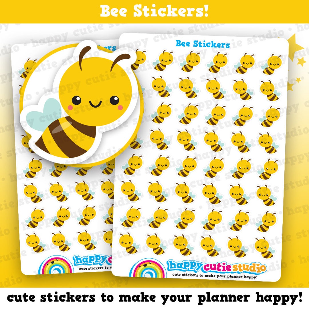 48 Cute Bee Planner Stickers - Etsy