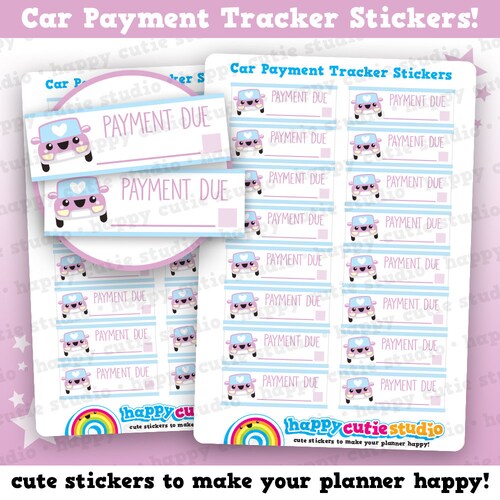 16 Cute Car Insurance/payment/tracker Planner Stickers - Etsy