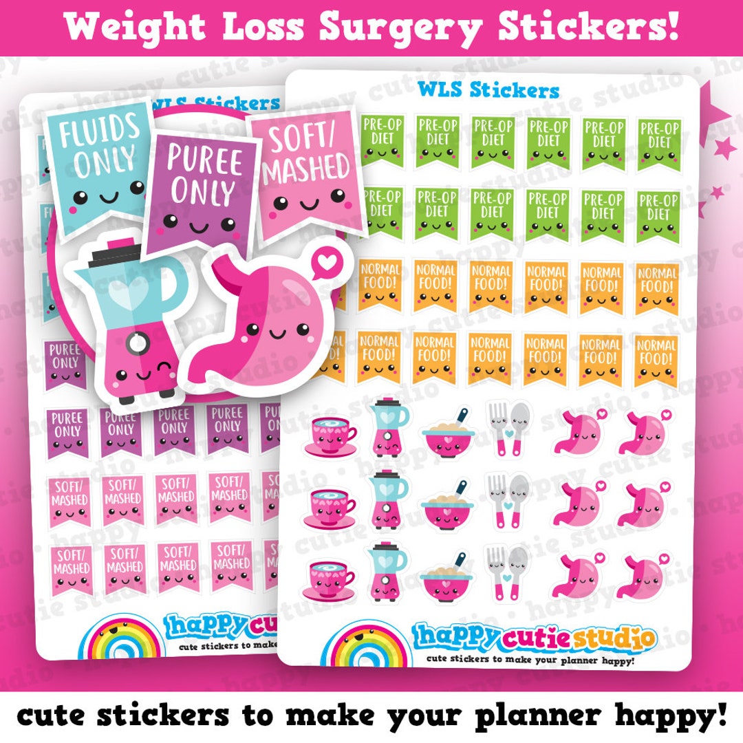 95 Cute Weight Loss Surgery/bariatric/gastric/stomach Planner Stickers ...