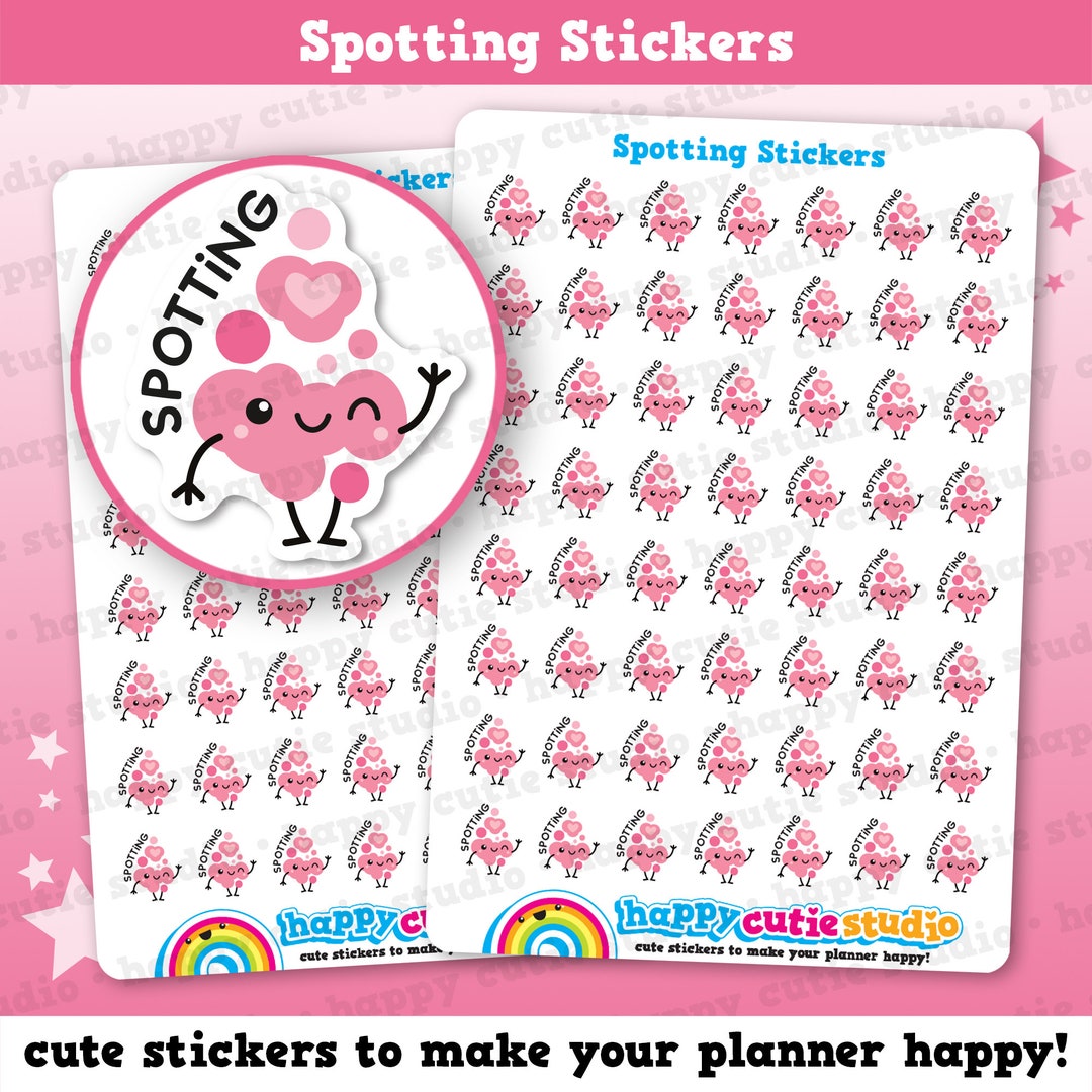 64 Cute Spotting Tracker Planner Stickers - Etsy