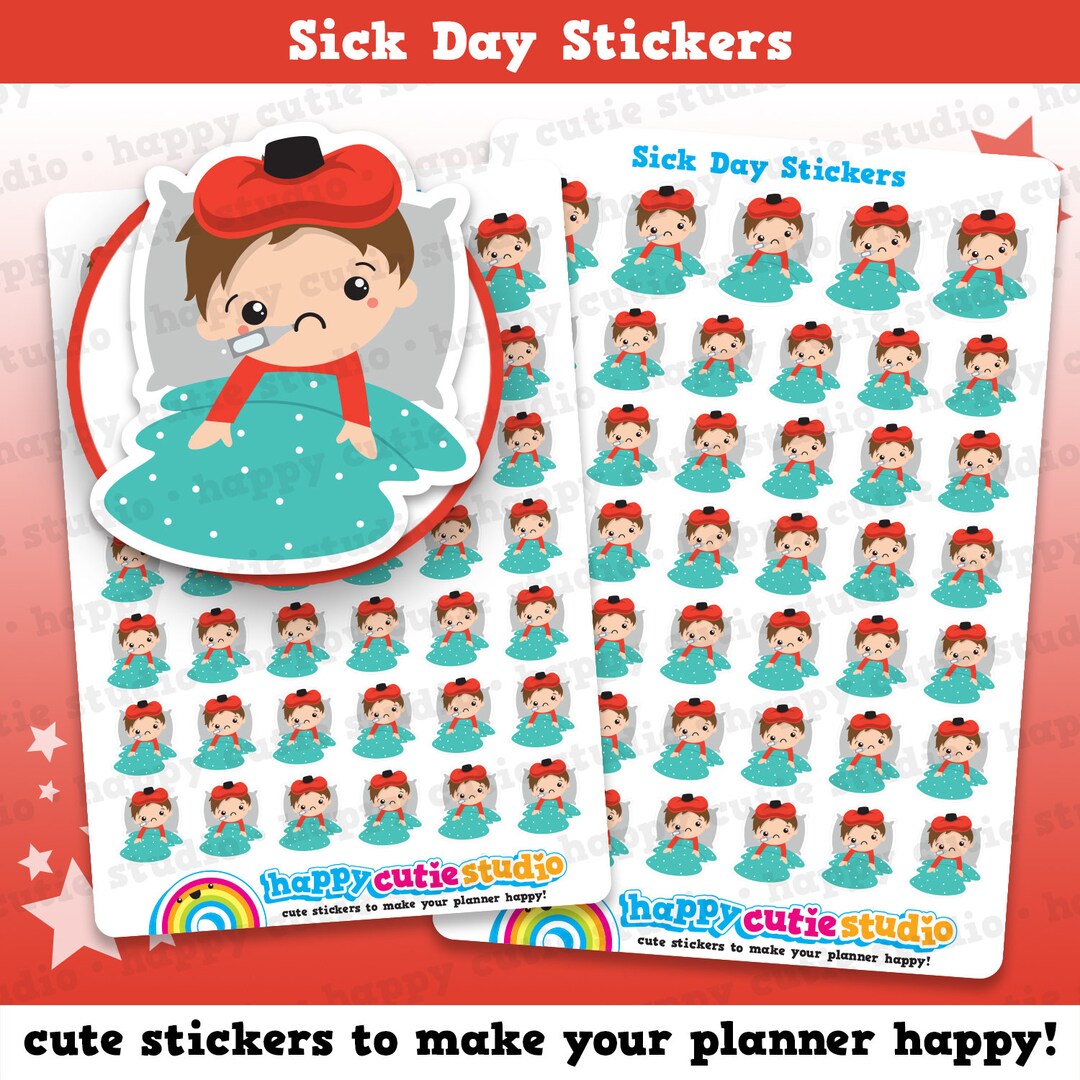 41 Cute HCS Boys Sick Day/ill/unwell/poorly Planner Stickers - Etsy