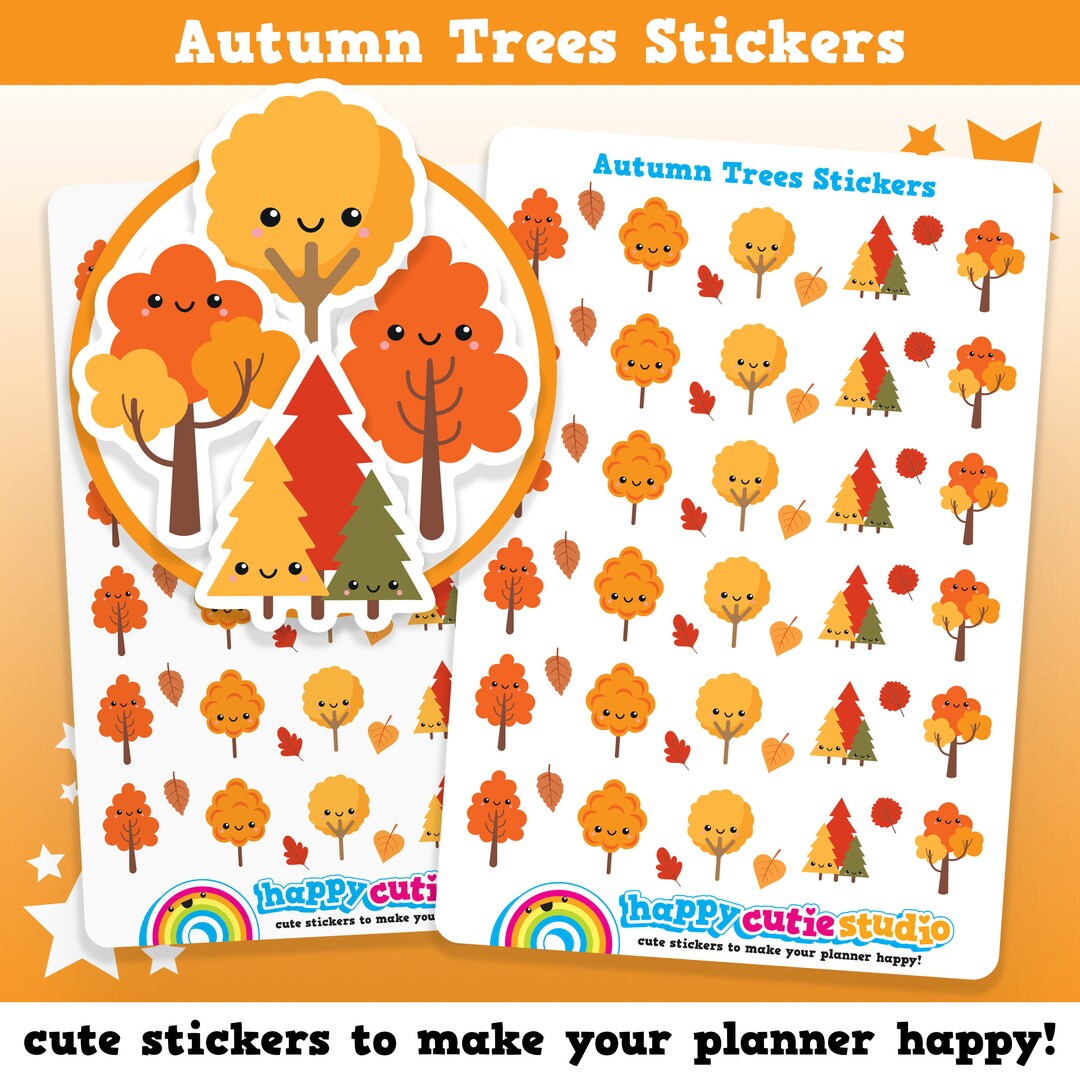 30 Cute Autumn Tree/forest/camping/wood Planner Stickers - Etsy