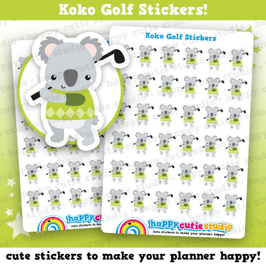 36 Cute Koko the Koala Golf/golfing Planner Stickers - Etsy