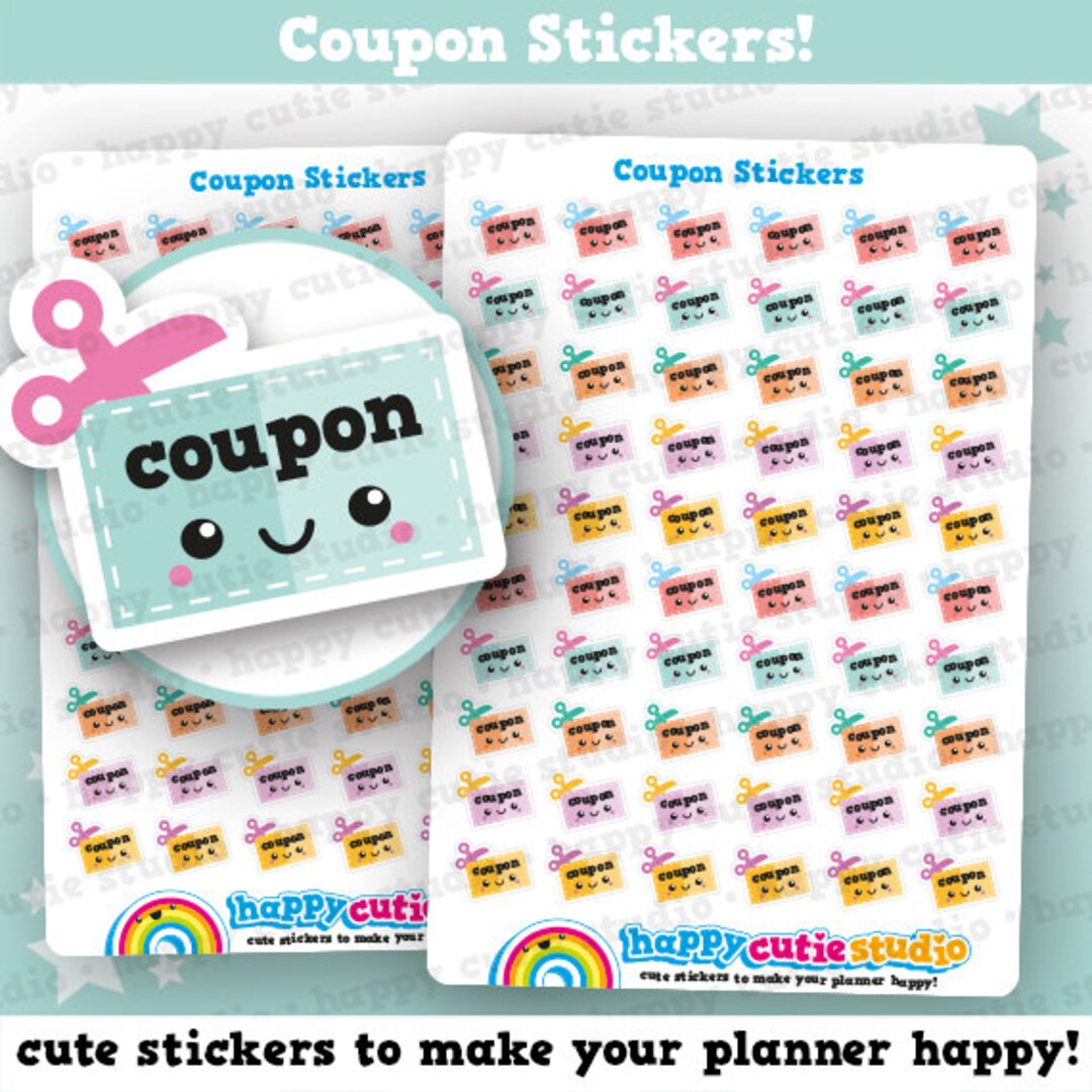 60 Cute Coupon/couponing/voucher Planner Stickers - Etsy