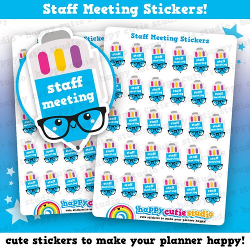 Staff Meeting Words/functional/planner/foil Planner Stickers - Etsy