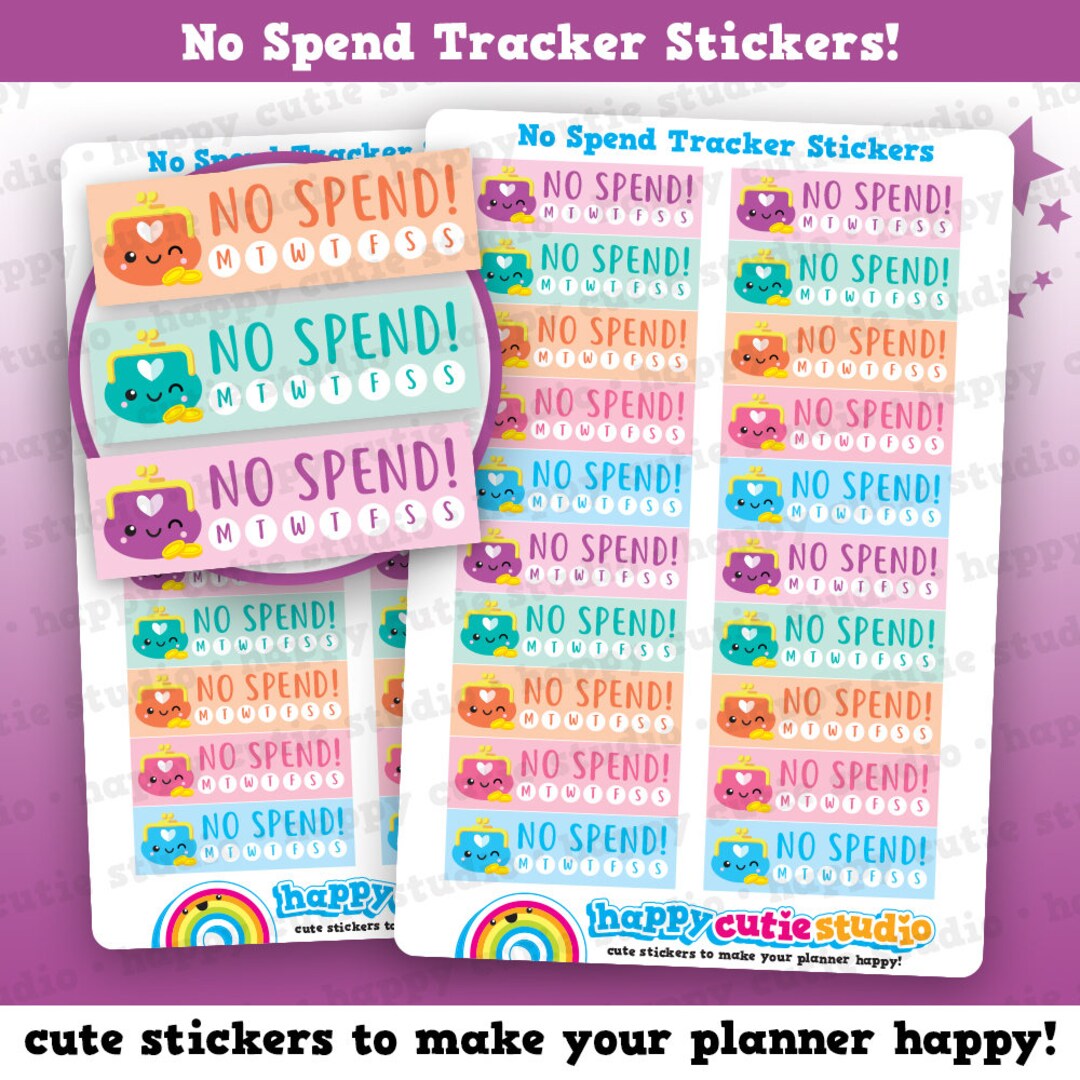 20 Cute No Spend Box/tracker Reminder Planner Stickers - Etsy
