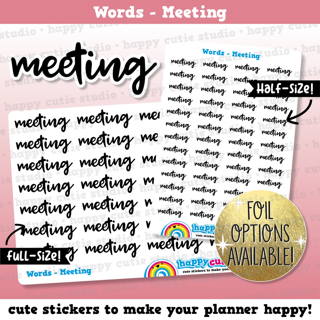 Meeting Words/functional Planner Stickers - Etsy