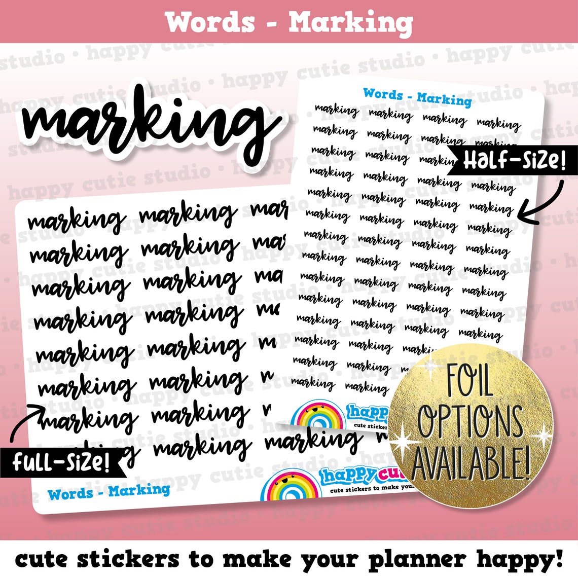 Marking Words/functional/foil Planner Stickers - Etsy