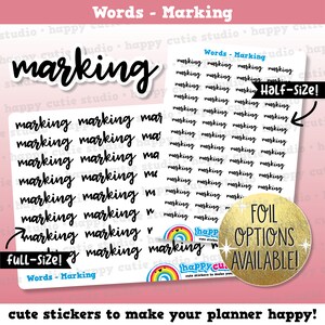 Marking Words/functional/foil Planner Stickers - Etsy