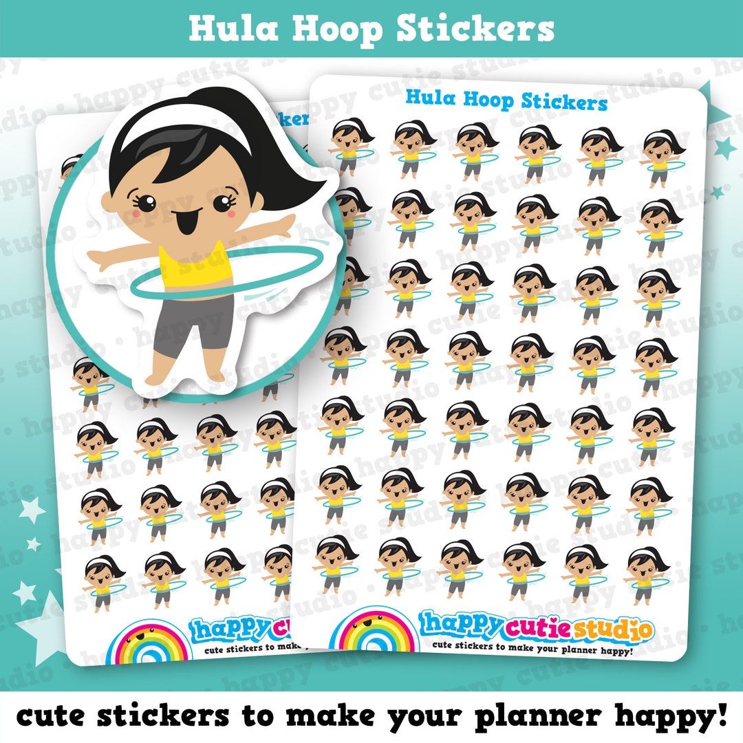 42 Cute Fitness Hoop Girl Planner Stickers - Etsy