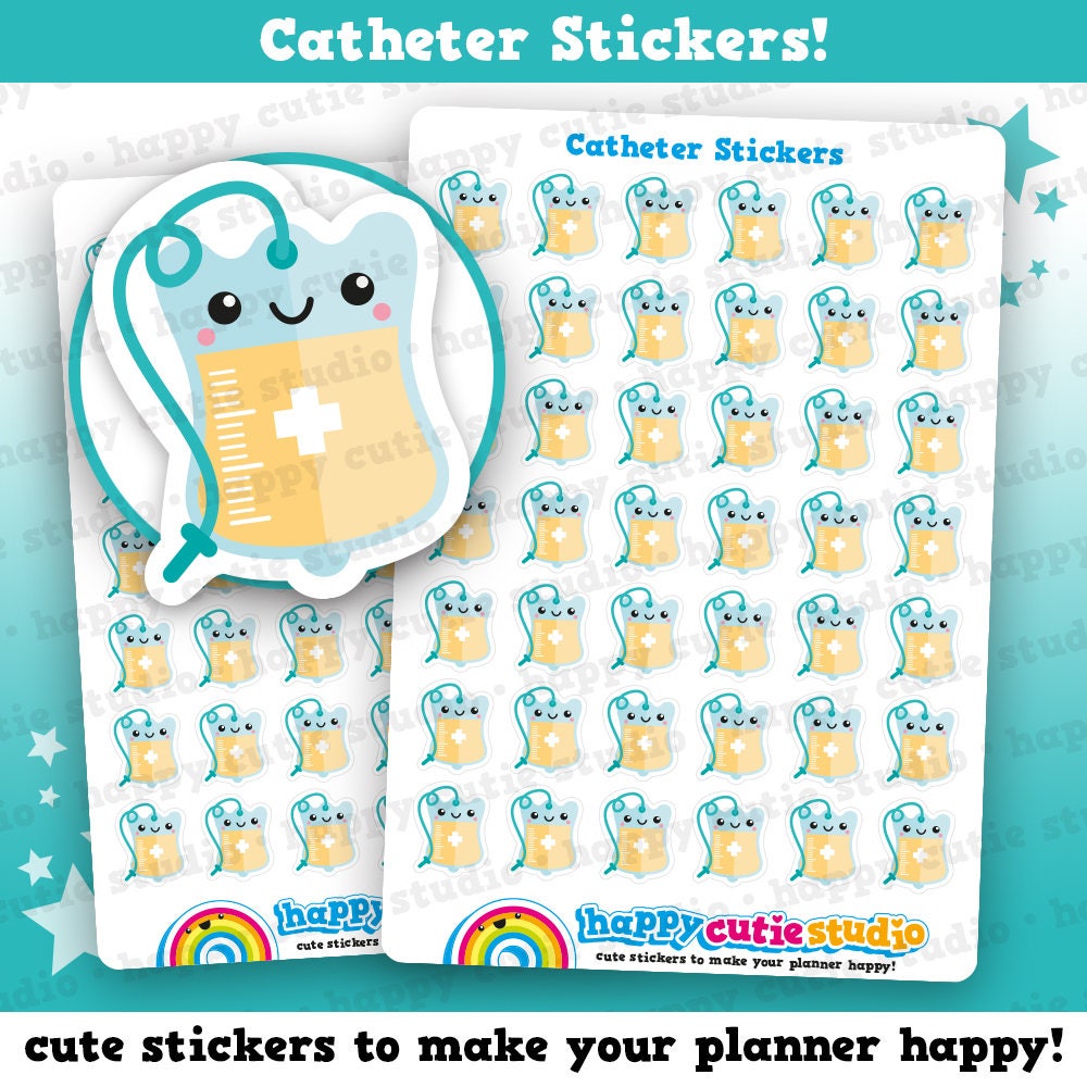 42 Cute Catheter/medical/health Planner Stickers - Etsy