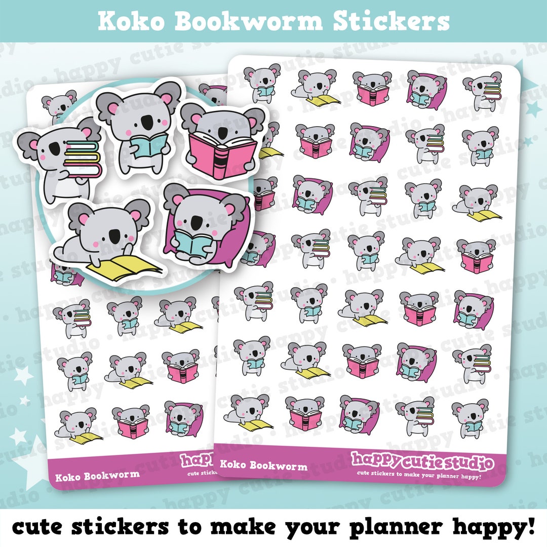 35 Cute Koko the Koala Bookworm/reading Planner Stickers - Etsy
