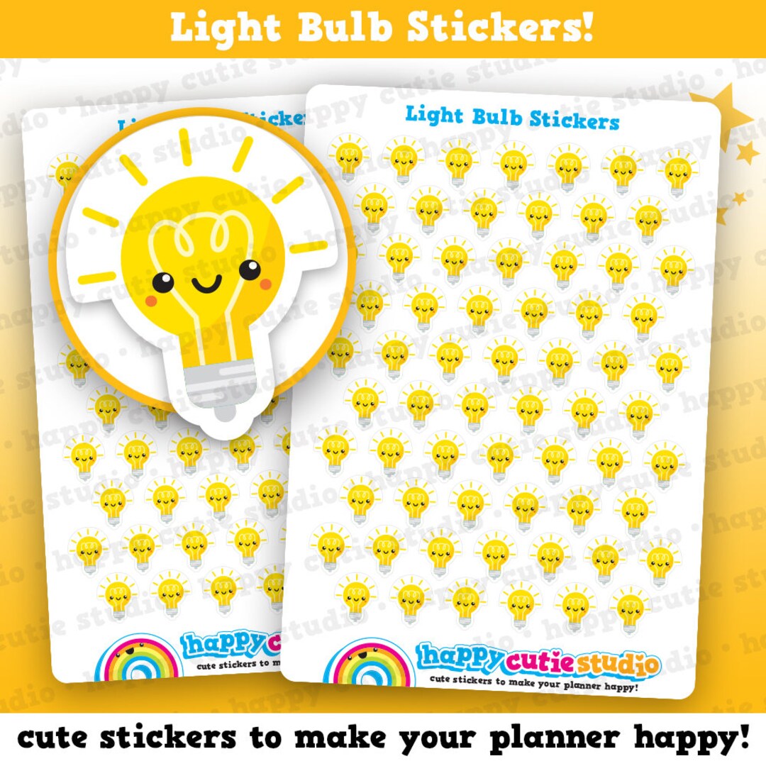 65 Cute Light Bulb/bright Idea/idea Planner Stickers - Etsy