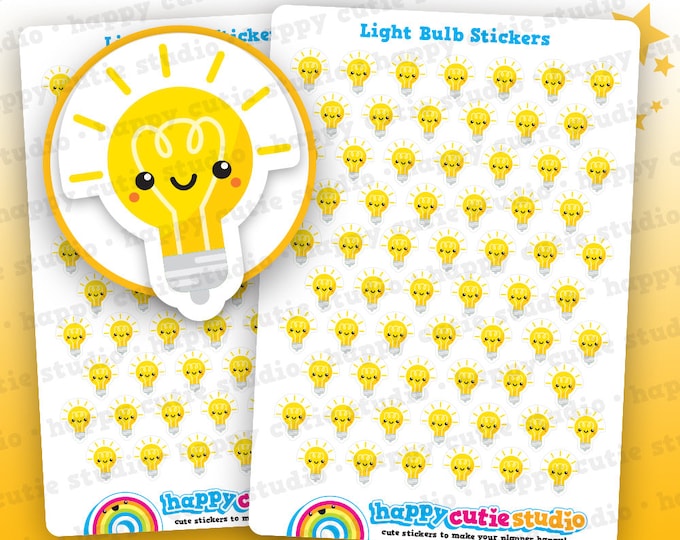 65 Cute Light Bulb/bright Idea/idea Planner Stickers - Etsy