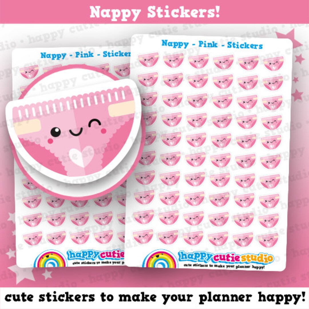 60 Cute Baby Nappy/diaper Planner Stickers - Etsy
