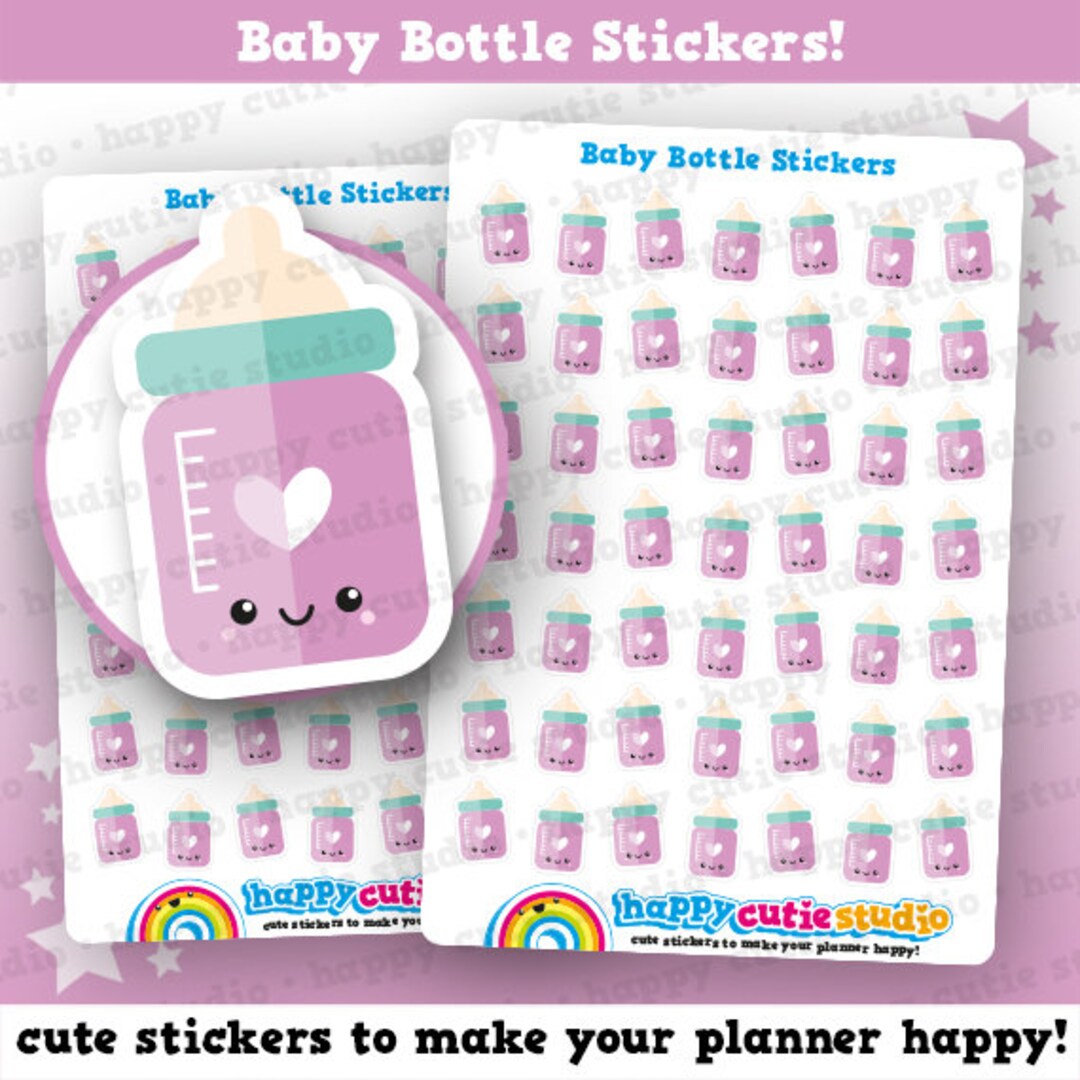 49 Cute Baby Bottle Planner Stickers - Etsy