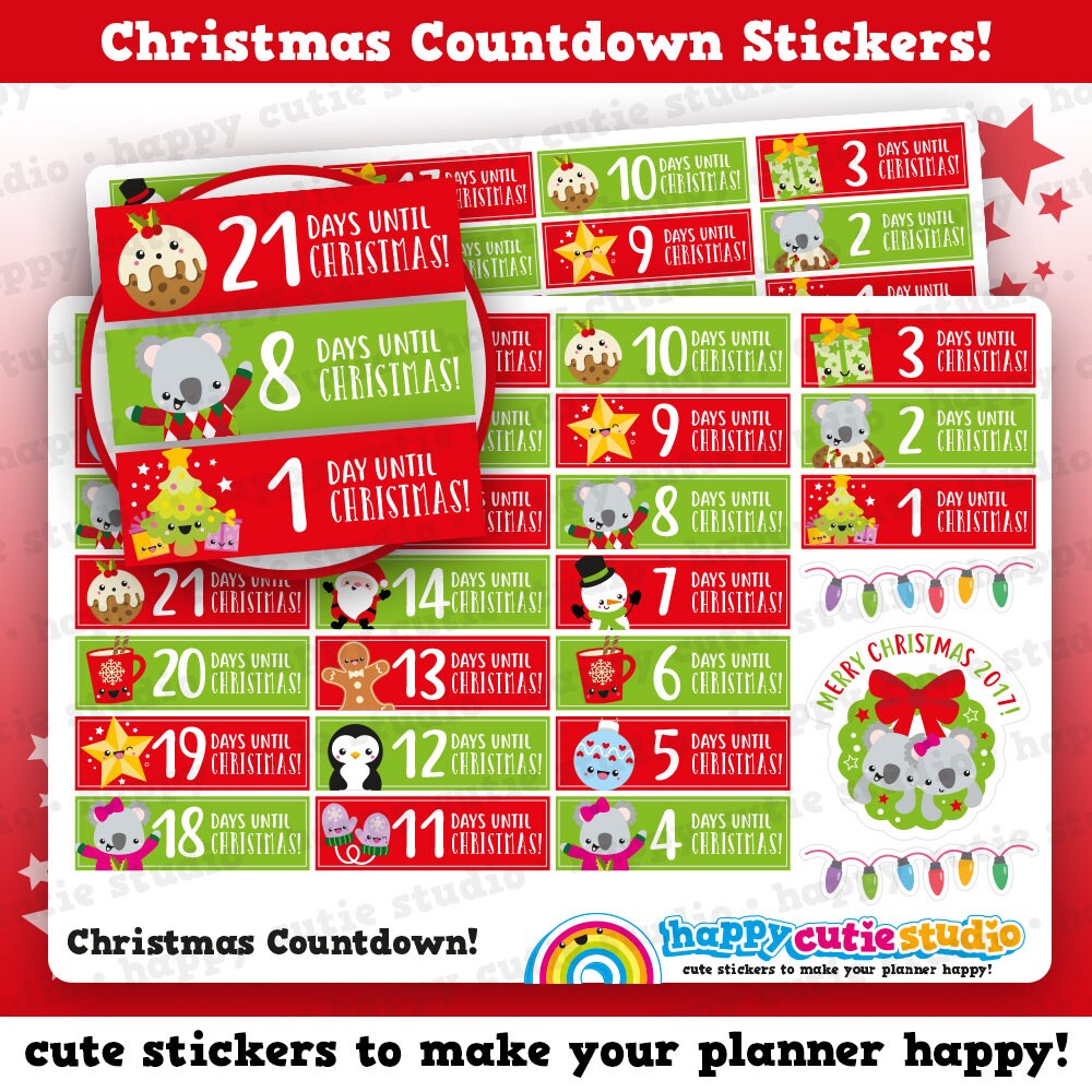 Cute Christmas Countdown/Festive/Holidays Planner Stickers | Etsy
