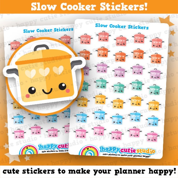 Visual Arts Slow Cooker Stickers Dinner Time Stickers Cooking Pot ...