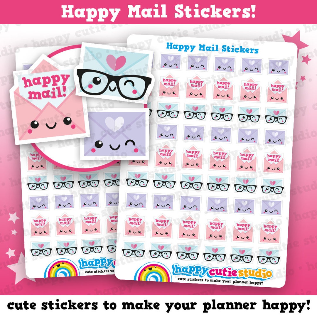 54 Cute Happy Mail Planner Stickers - Etsy