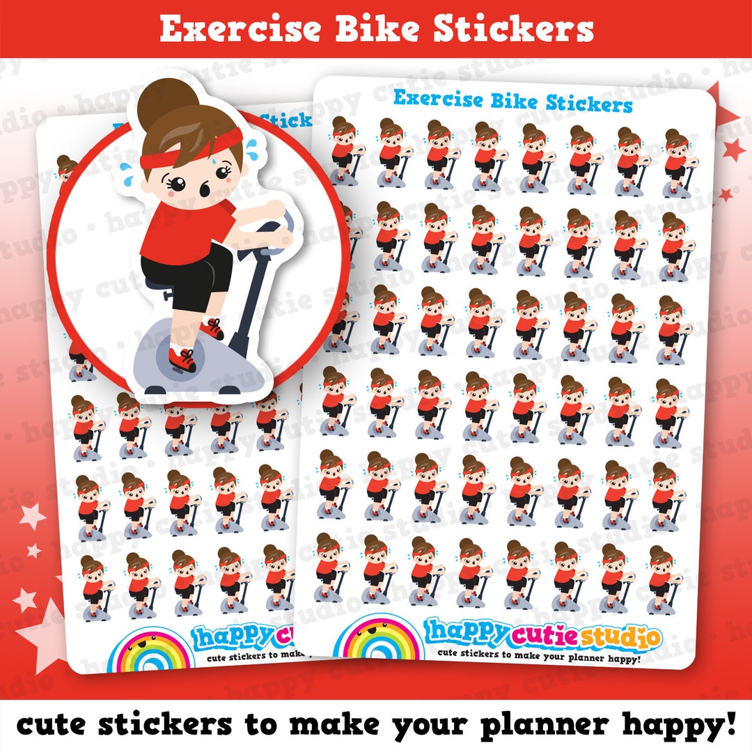 48 Cute Exercise Bike Girl Planner Stickers - Etsy