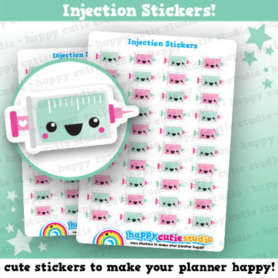 40 Cute Injection/medicine/health Planner Stickers - Etsy