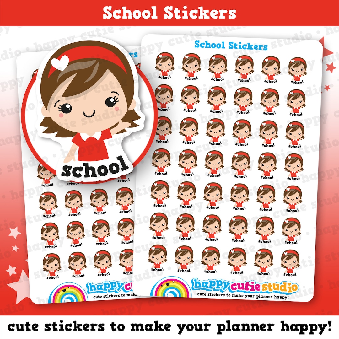 42 Cute School Girl Planner Stickers - Etsy