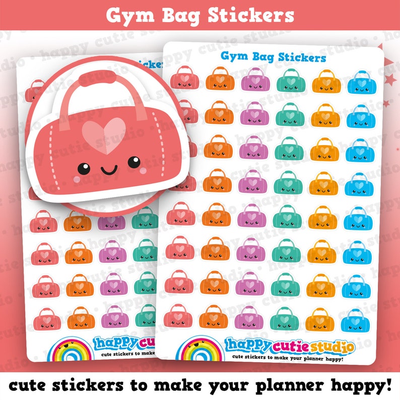 48 Cute Gym Bag Planner Stickers - Etsy