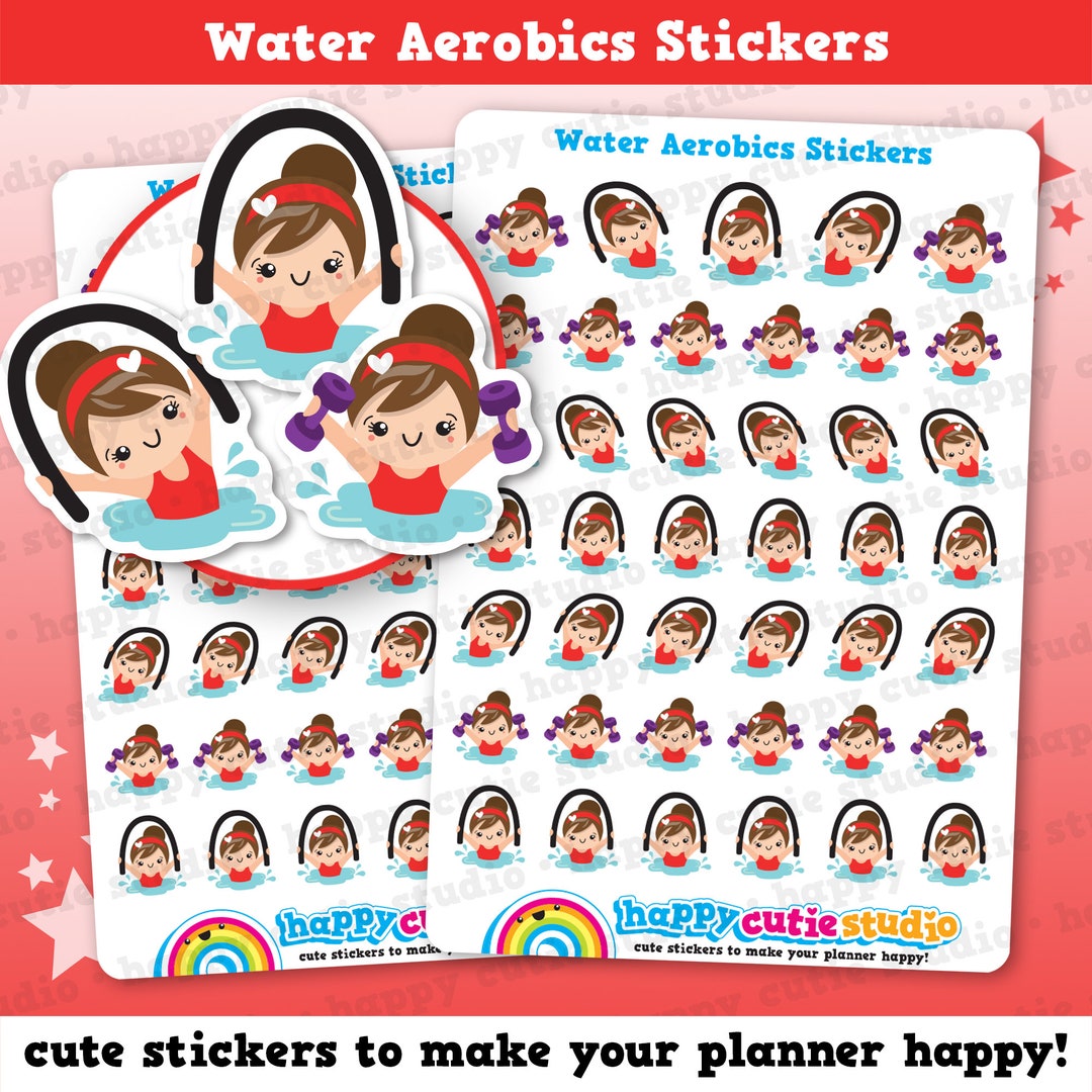 41 Cute Water Aerobics/aqua Aerobics Girl Planner Stickers - Etsy