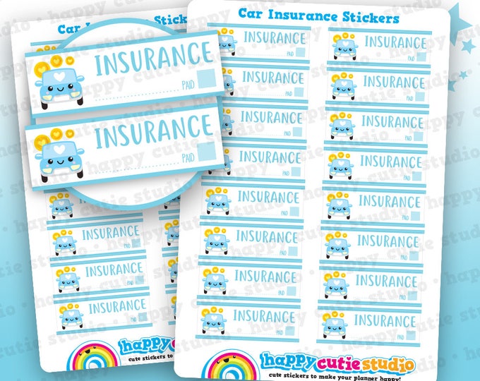 16 Cute Car Insurance/payment/tracker Planner Stickers - Etsy