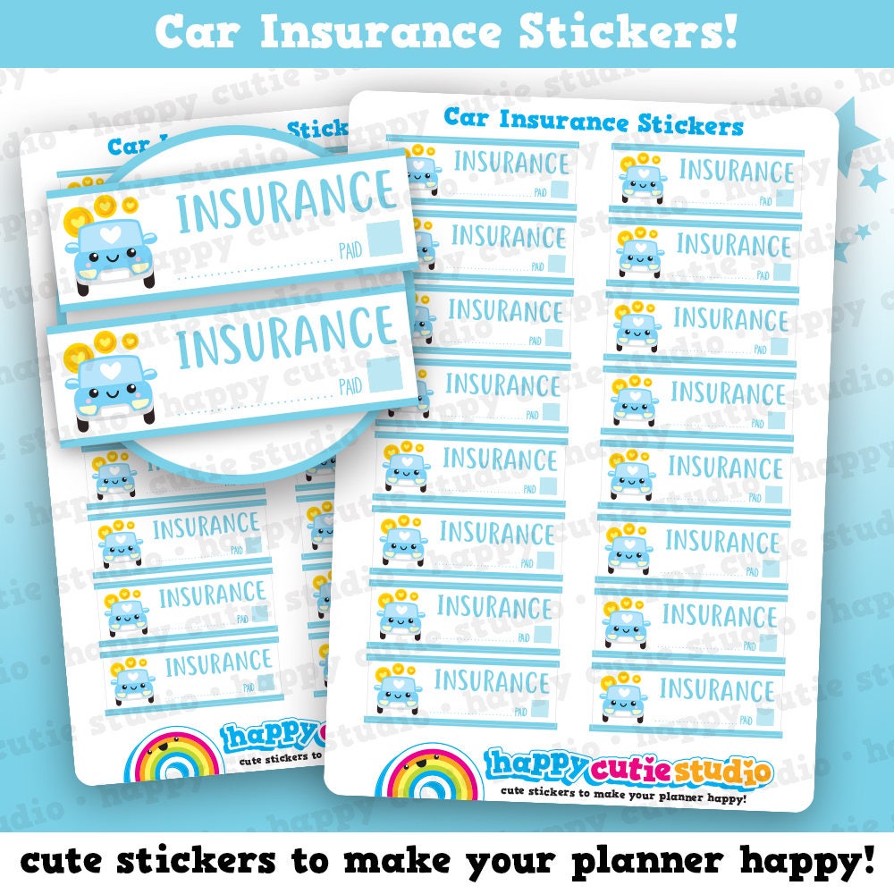 16 Cute Car Insurance/payment/tracker Planner Stickers - Etsy