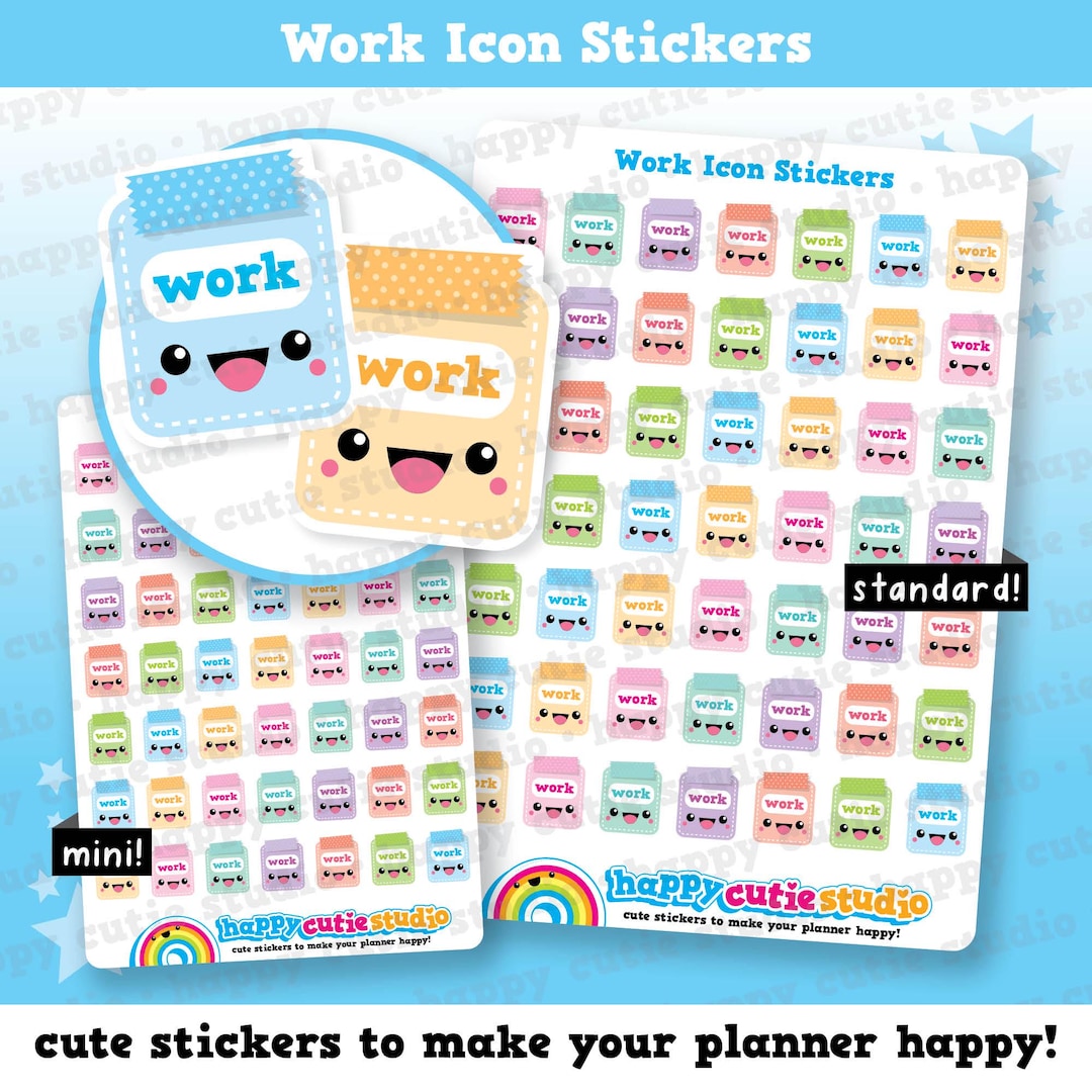49 Cute Work Icon Reminder Planner Stickers - Etsy