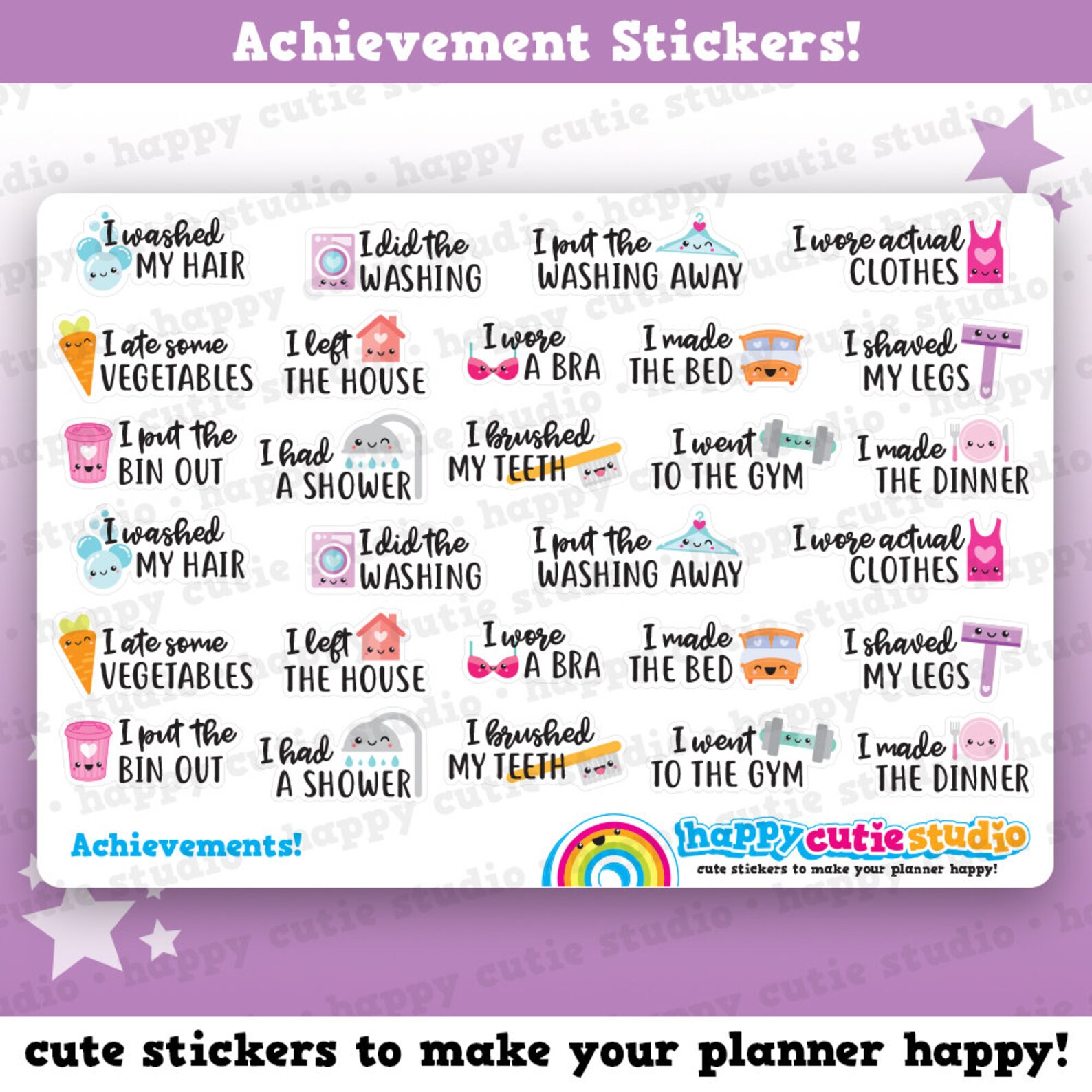 Cute Achievements/adulting/winning/functional/planner Stickers - Etsy