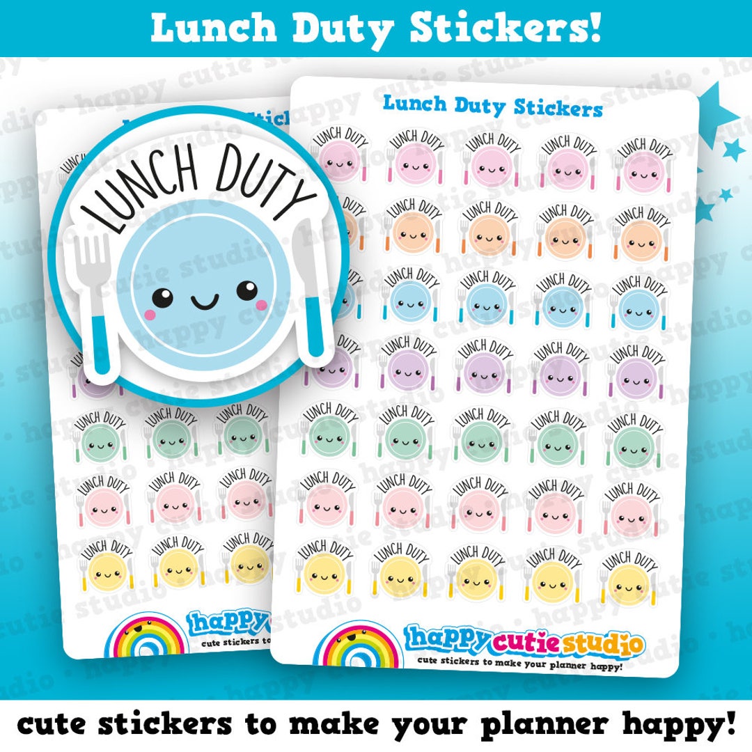 35 Cute Lunch Duty/teacher/college/school Planner Stickers - Etsy