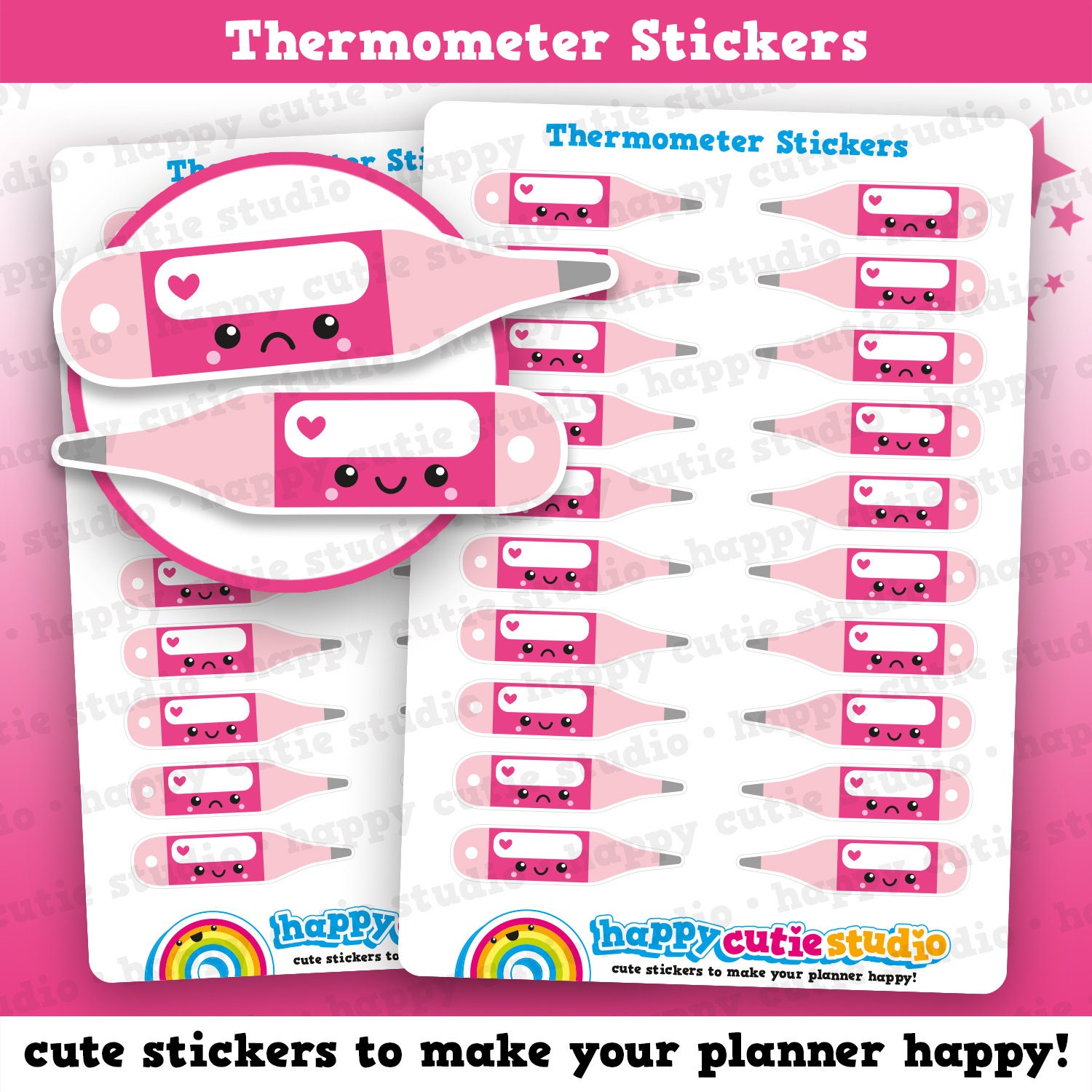 20 Cute Thermometer/medicine/health Planner Stickers - Etsy