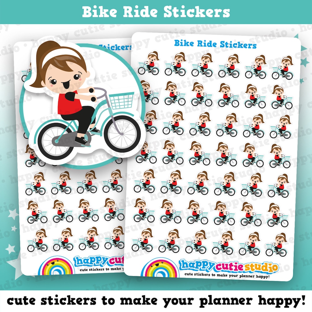 42 Cute Bike Ride Girl Planner Stickers - Etsy