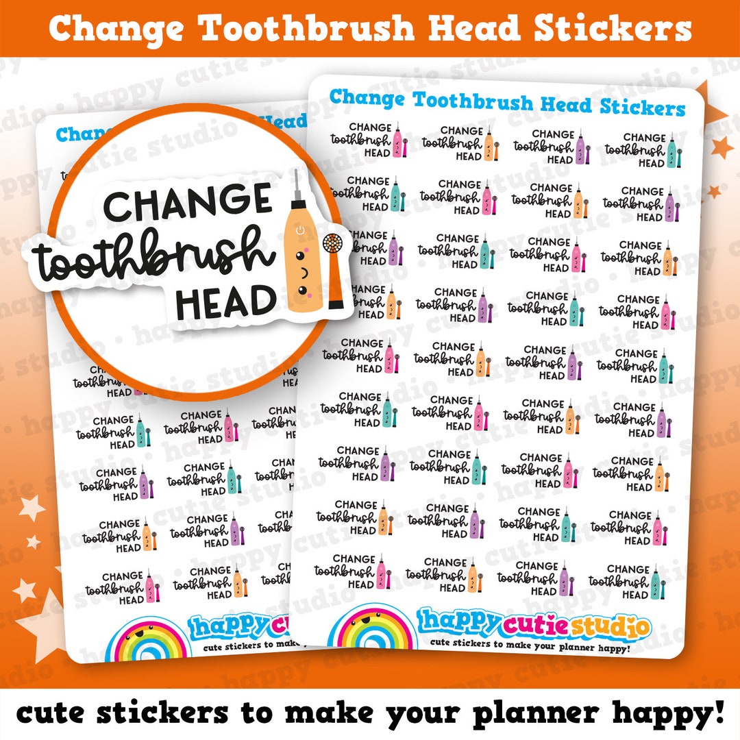 36 Cute Change Toothbrush Head/teeth/dentist Planner Stickers - Etsy