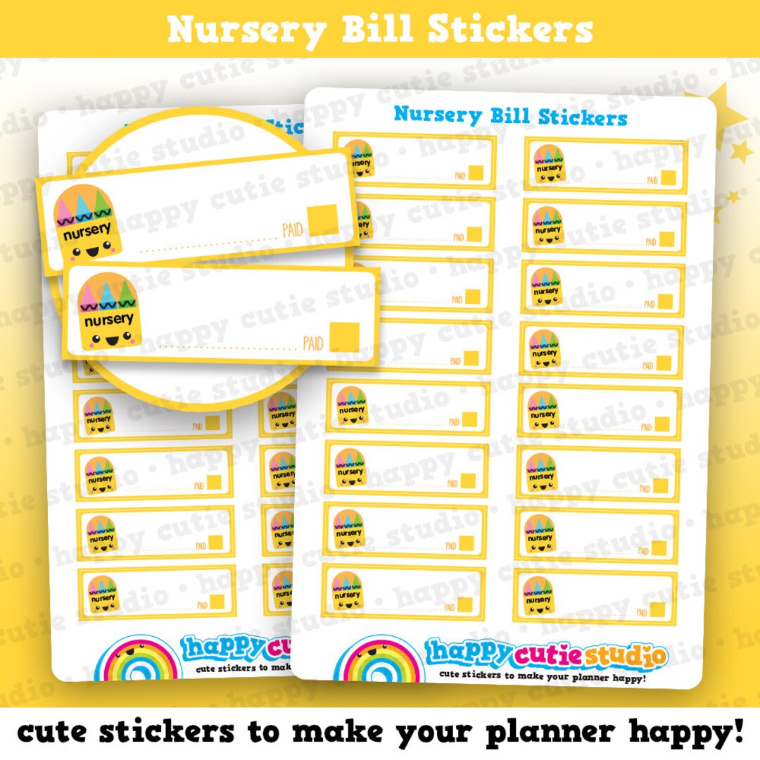 16 Cute Nursery Bill Tracker Planner Stickers - Etsy
