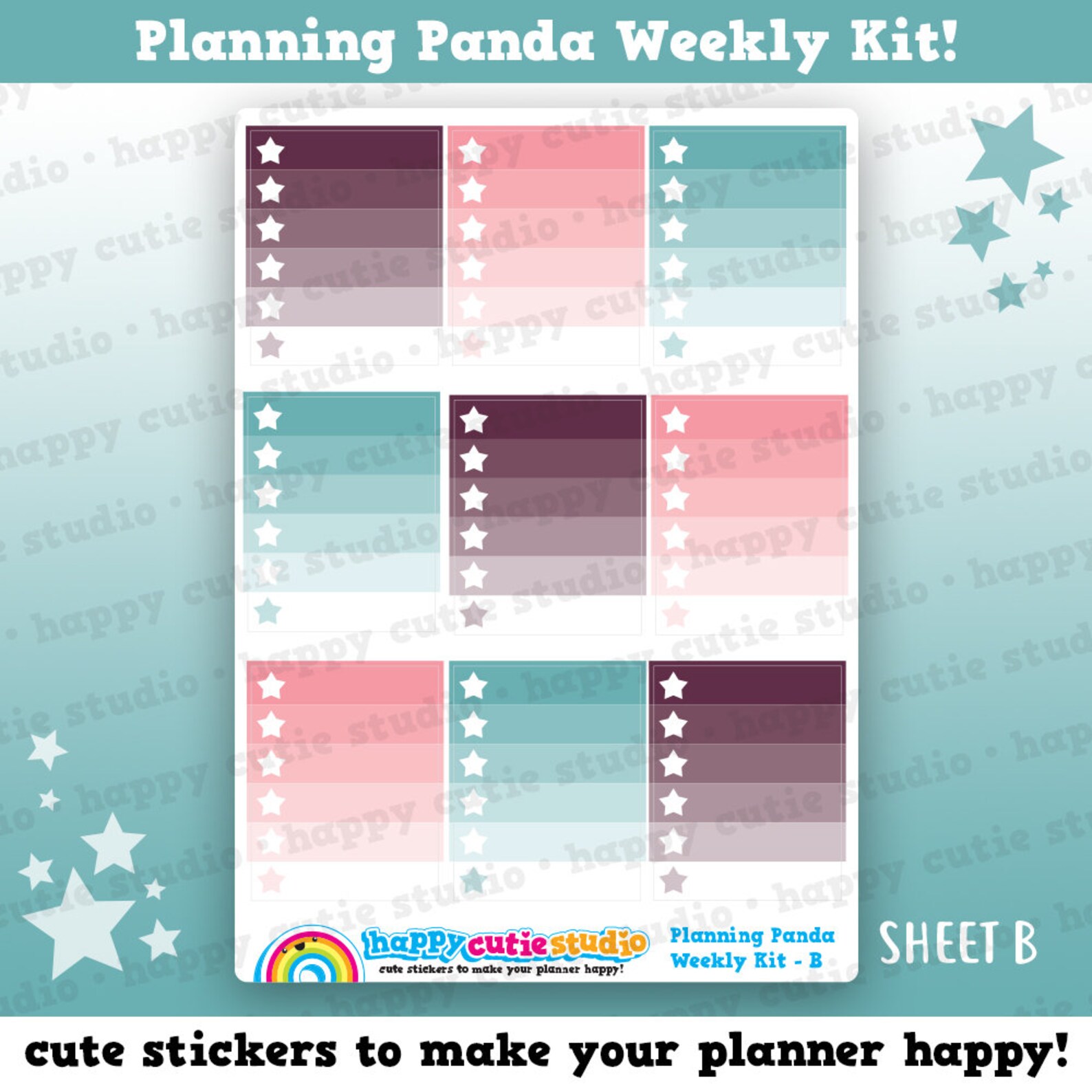 Planning Panda/cute Panda Bear/bamboo Weekly Kit, Planner Stickers - Etsy