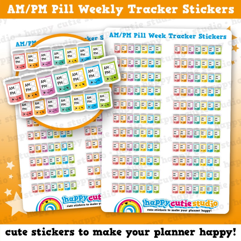 Cute Am Pm Pill Organizer - Etsy