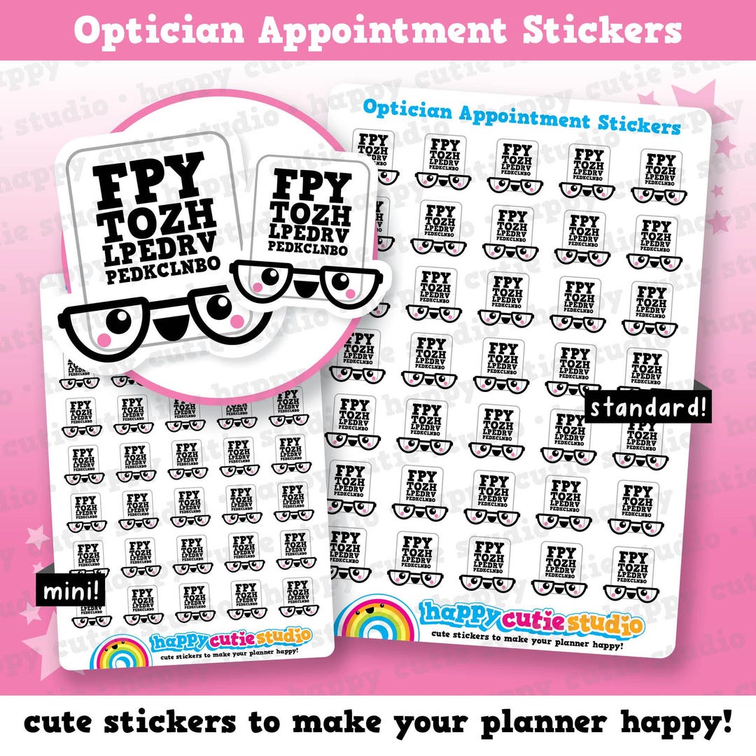 35 Cute Optician Appointment/reminder/health Planner Stickers - Etsy