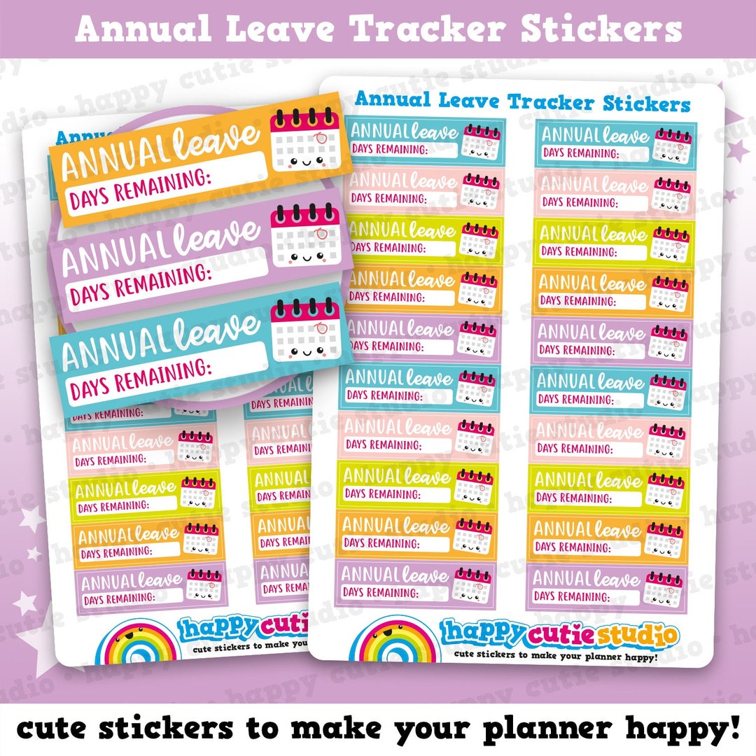20 Cute Annual Leave Tracker Planner Stickers - Etsy