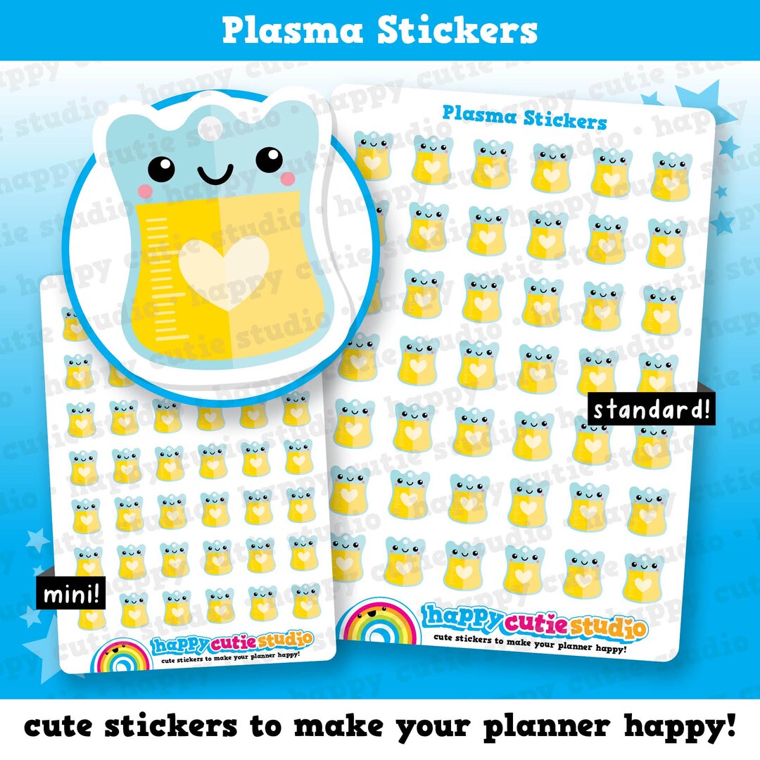 42 Cute Plasma/donate/blood Donor/reminder Planner Stickers - Etsy
