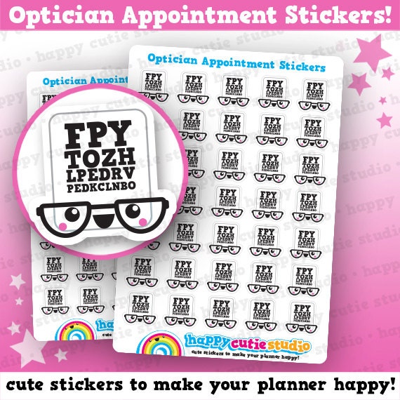 35 Cute Optician Appointment/reminder/health Planner Stickers - Etsy
